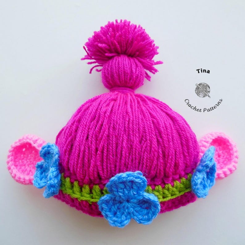 CROCHET PATTERN | Princess Poppy Hat, Troll Wig, Halloween Beanie ...