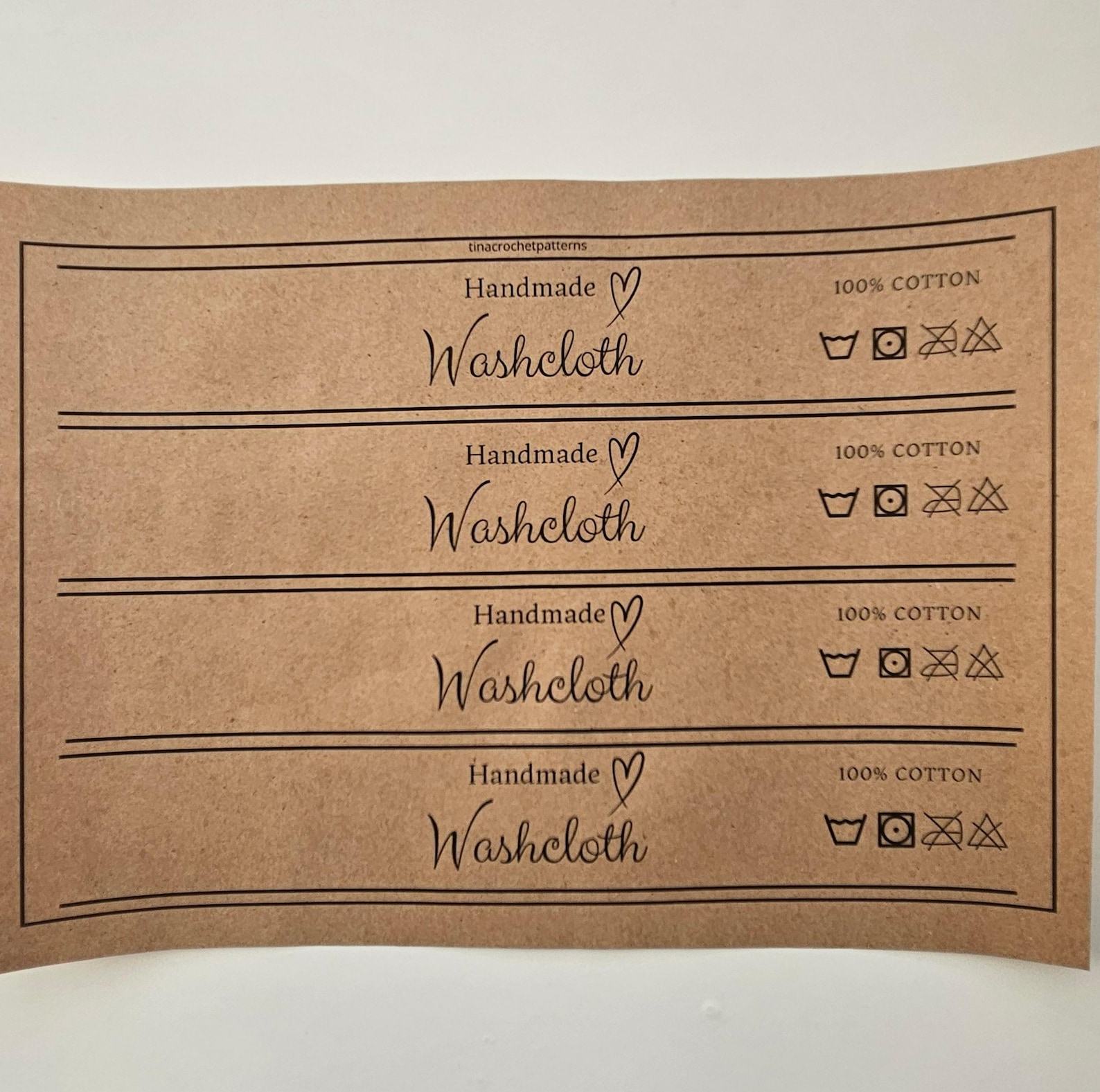 Printable Dishcloth Label, Washcloth Label, Handmade Crochet Tag, Knit ...