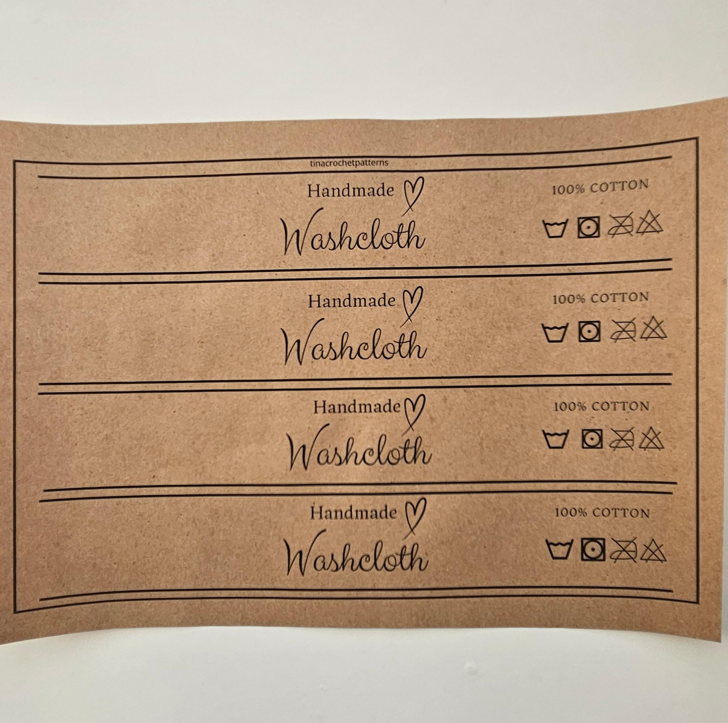 Printable Dishcloth Label, Washcloth Label, Handmade Crochet Tag, Knit ...