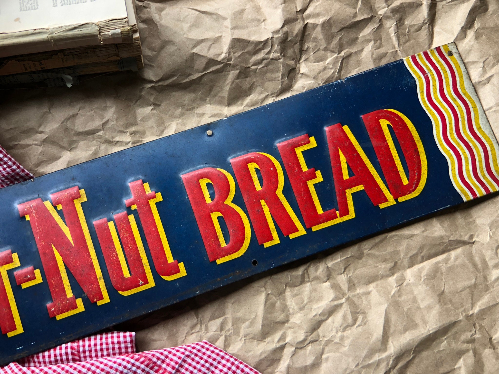 Vintage Butter-nut Bread Metal Advertising Sign Embossed - Etsy