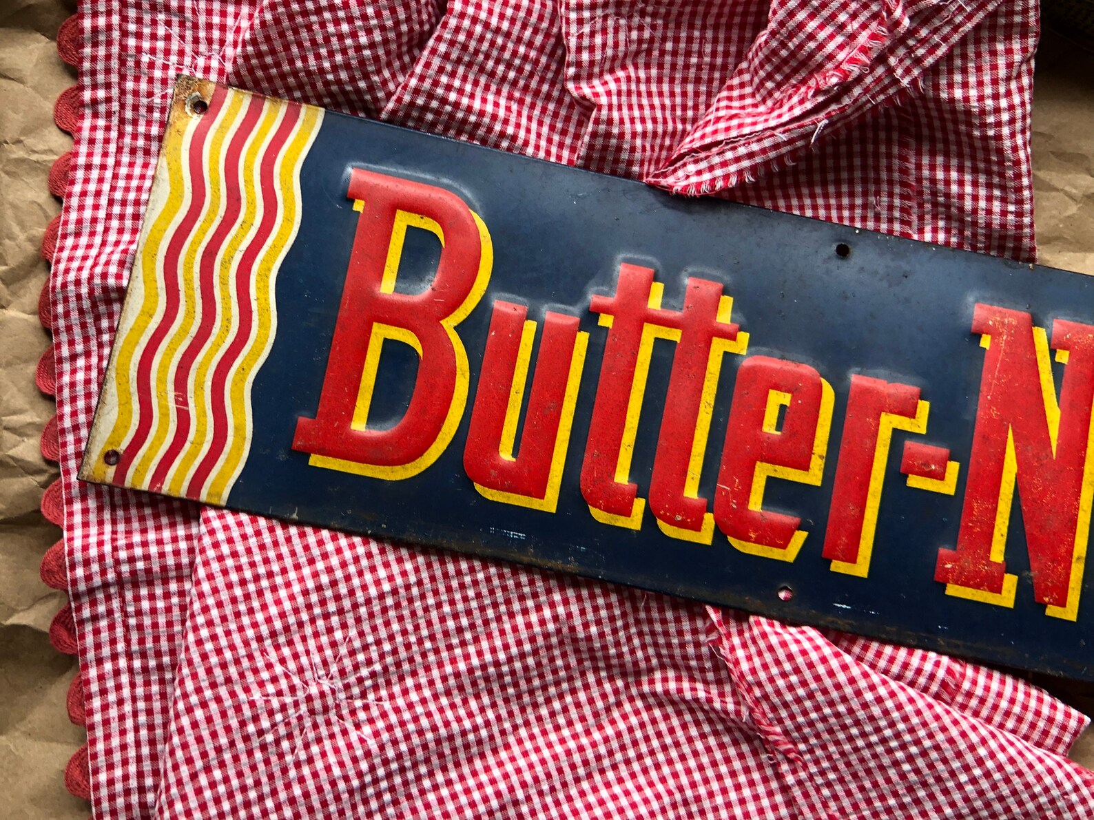 Vintage Butter-nut Bread Metal Advertising Sign Embossed - Etsy