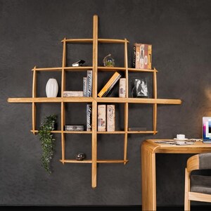 Wall Shelf. Wooden Display Shelf. Natural Solid Oak Wood - Etsy