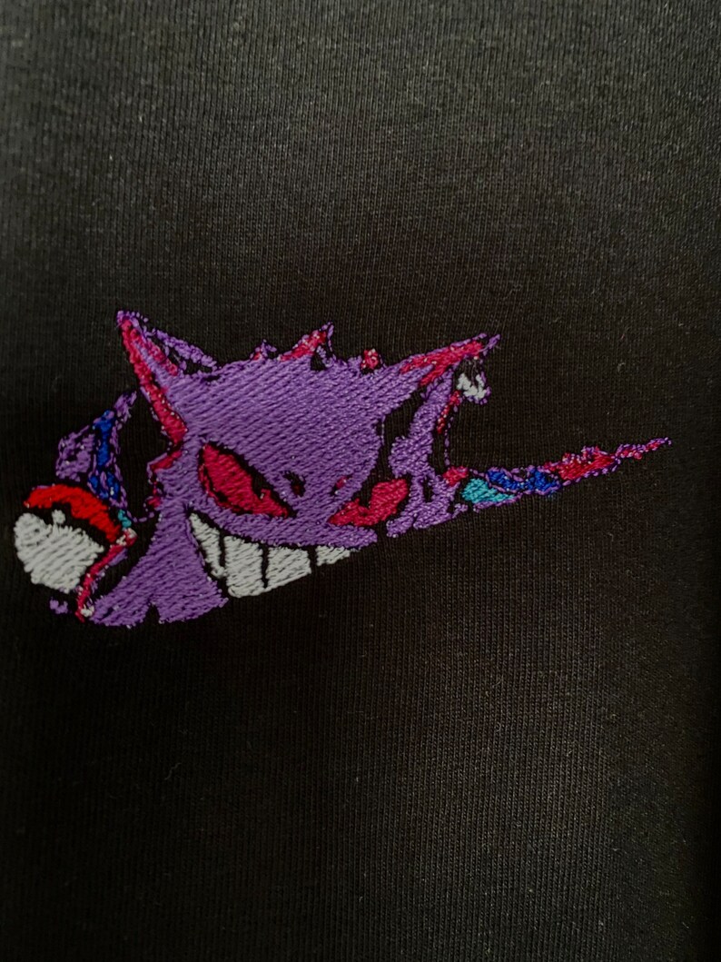 Embroided "gengar" - Woman - OVERSIZED T-shirt - Etsy
