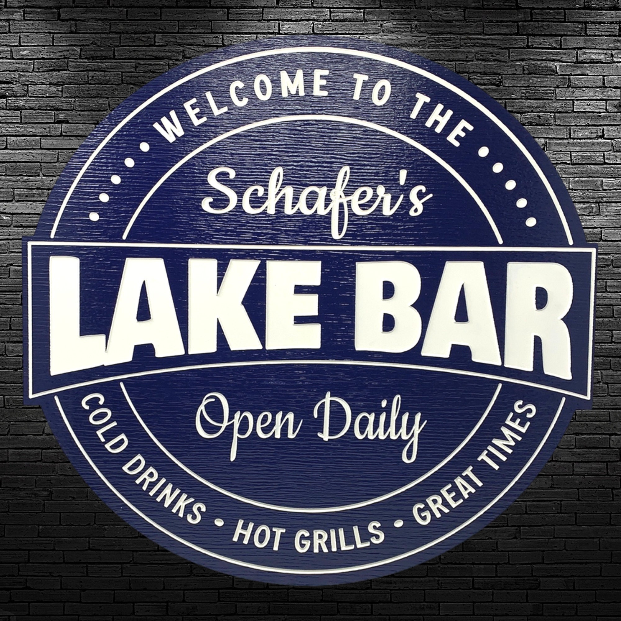 Round CUSTOM All-weather Sign Engraved Outdoor Sign Personalized ...