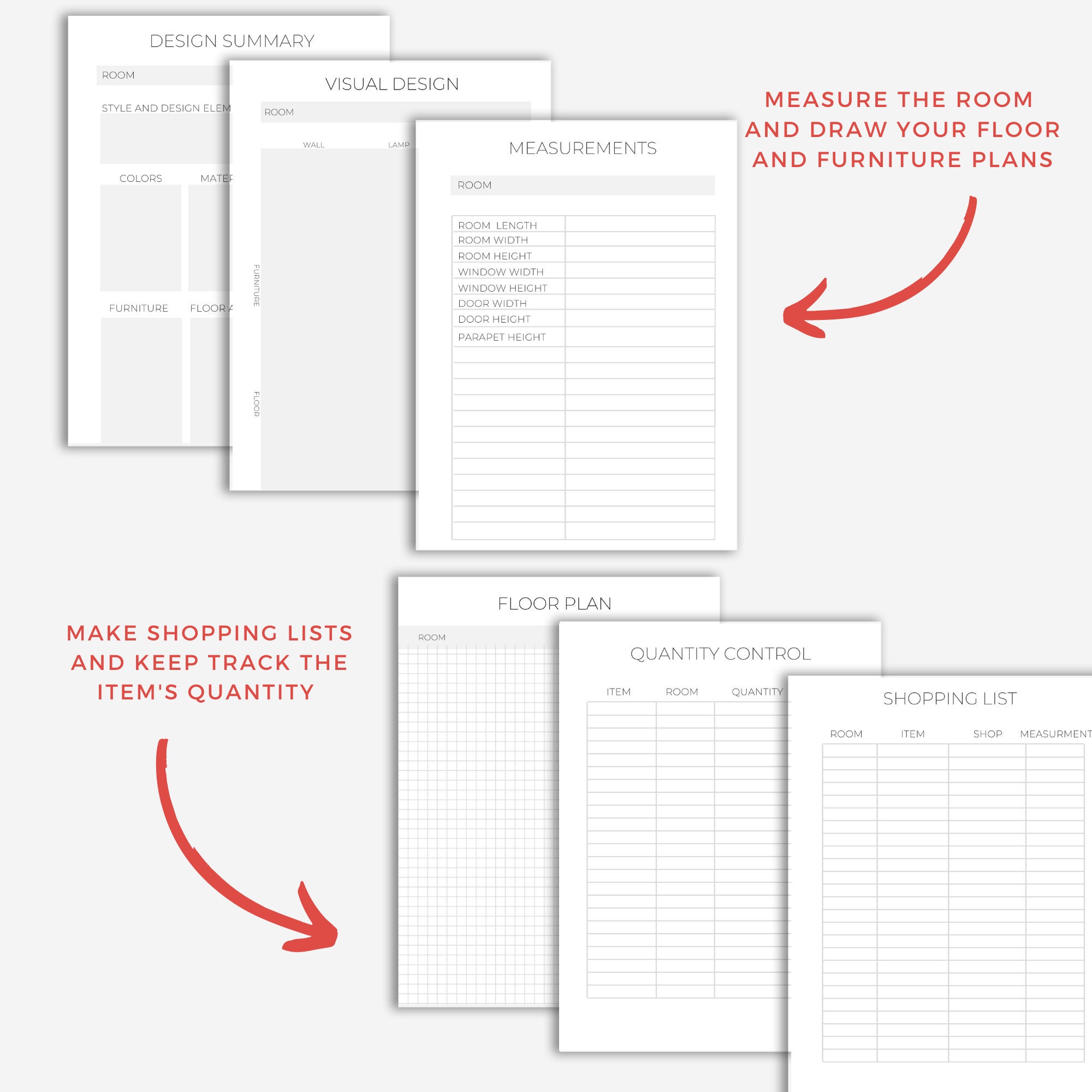 Room Design Planner Remodel Planner for Home Renovation and - Etsy