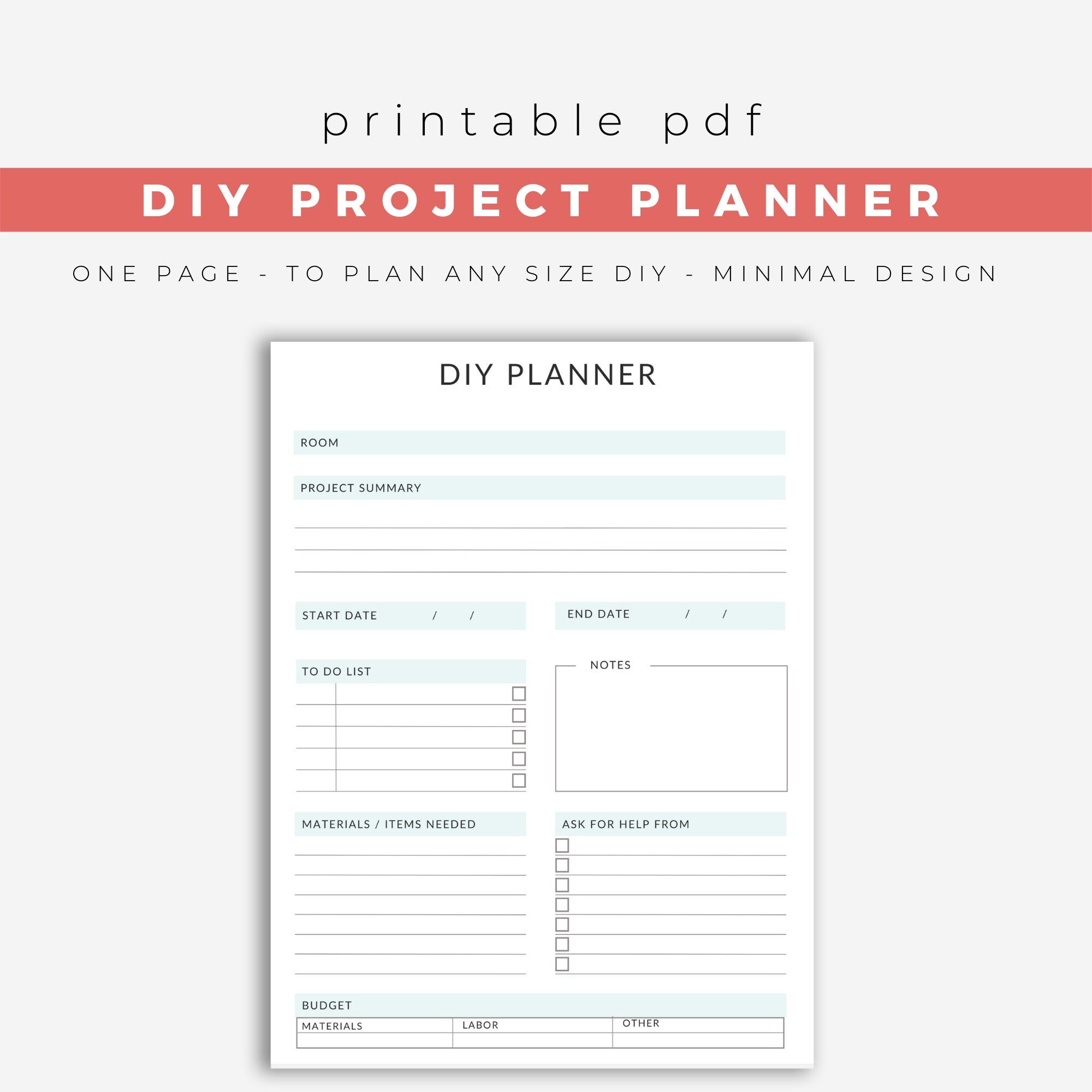 Project Planner Printable. A Productivity Planner for Diy - Etsy