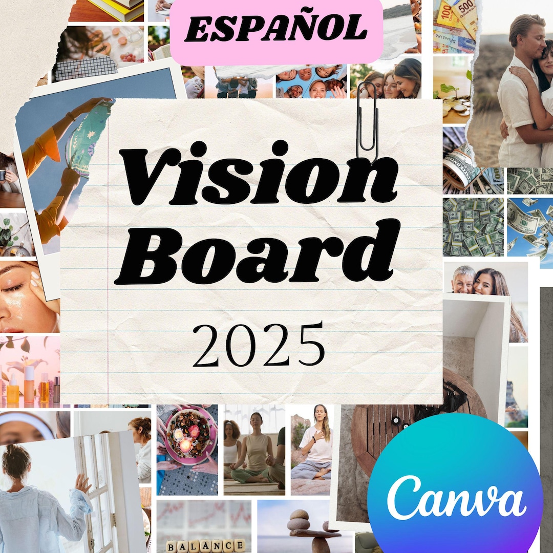 Printable Vision Boards for 2025: 100 Images, Fill-in-the-line Sheets ...