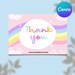 Canva Thank You Card Template - Rainbow - Canva Order Card - Editable ...