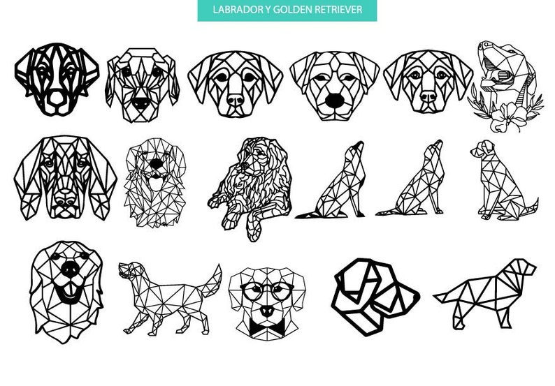 100 Geometric Dog SVG / Instant Digital Download / Polygonal Dog ...