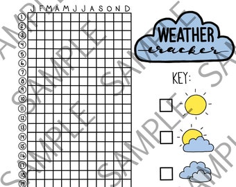 Bullet Journal Weather Tracker - Etsy