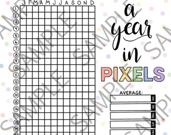 Bullet Journal Tracker - My Year in Pixels - Digital Download ...