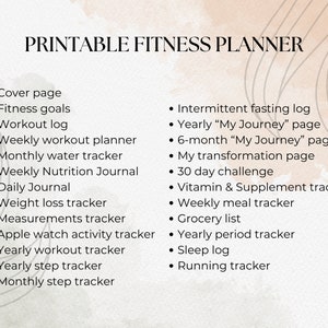 Ultimate Fitness Planner Bundle, Printable Fitness Journal, Weight Loss ...