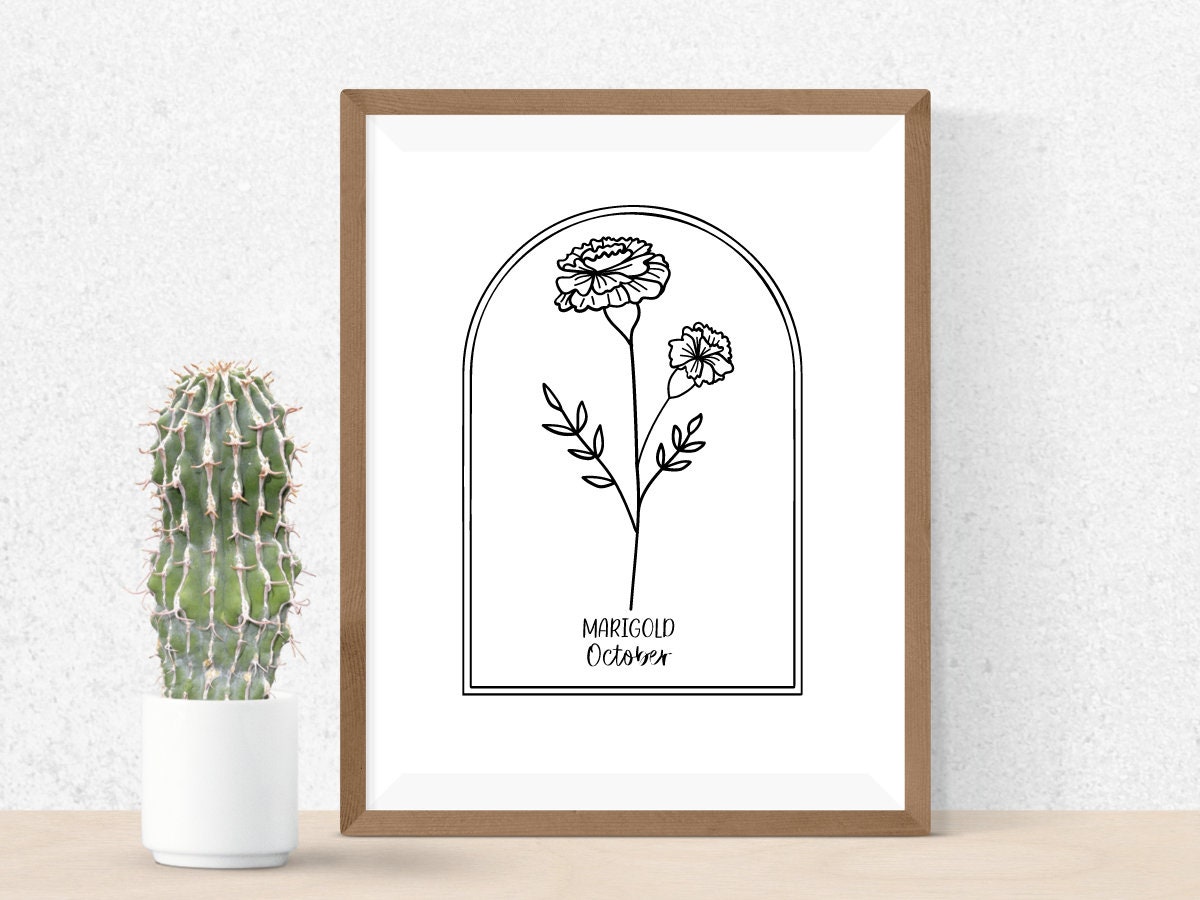 October Birth Month Flower SVG | Birth Flower Svg | Wildflower Svg ...