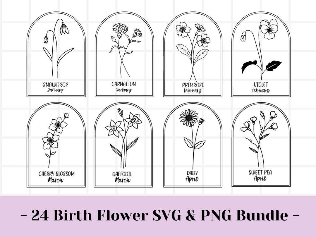 Birth Flower Bundle SVG | Birth Flower SVG | Wildflower Svg | Daisy Svg ...