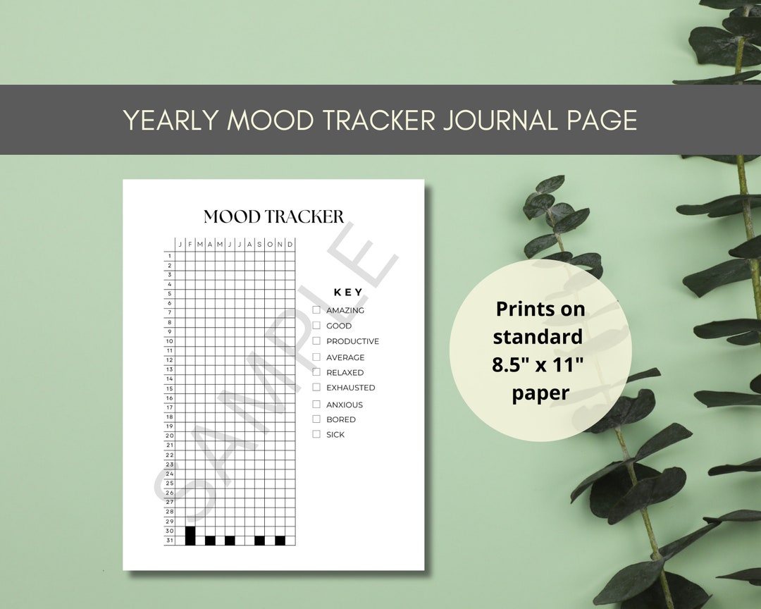 Mood Tracker Printable Mood Tracker PDF Journal Page Daily Tracker ...