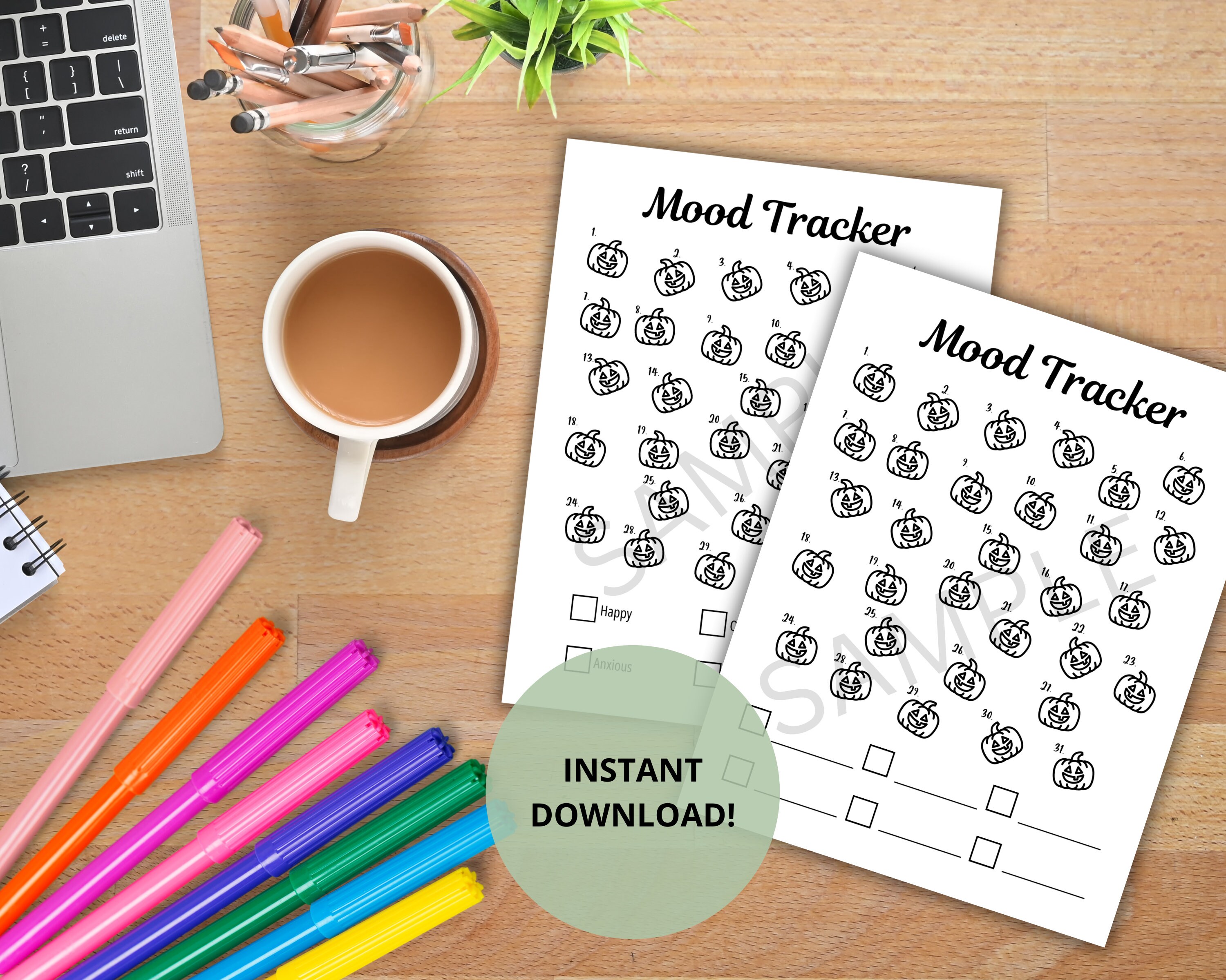 MOOD TRACKER PRINTABLE Pdf Journal Page Printable Mood Tracker Daily ...