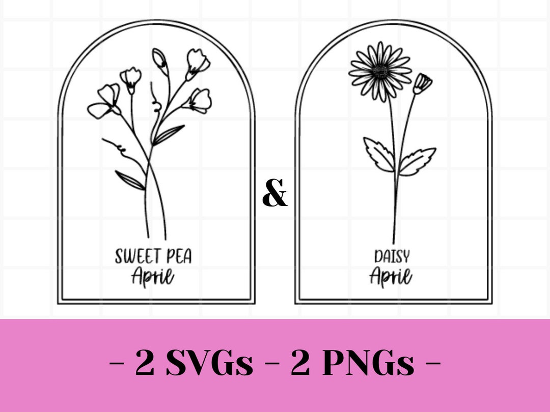April Birth Month Flower SVG | Birth Flower Svg | Wildflower Svg ...