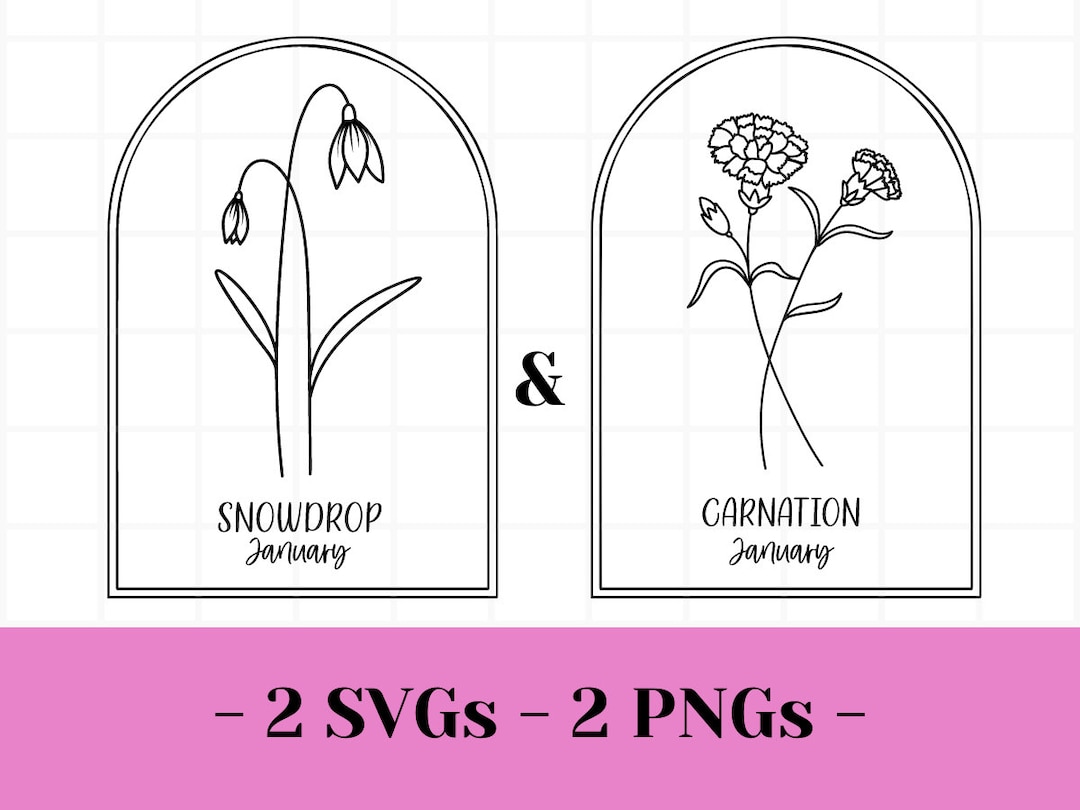 January Birth Month Flower SVG | Birth Flower Svg | Wildflower Svg ...