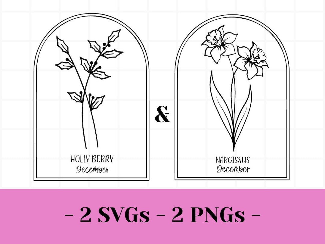 December Birth Month Flower SVG | Birth Flower Svg | Wildflower Svg ...