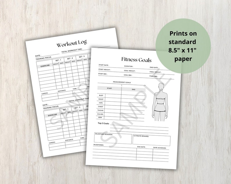 Ultimate Fitness Planner Bundle, Printable Fitness Journal, Weight Loss ...