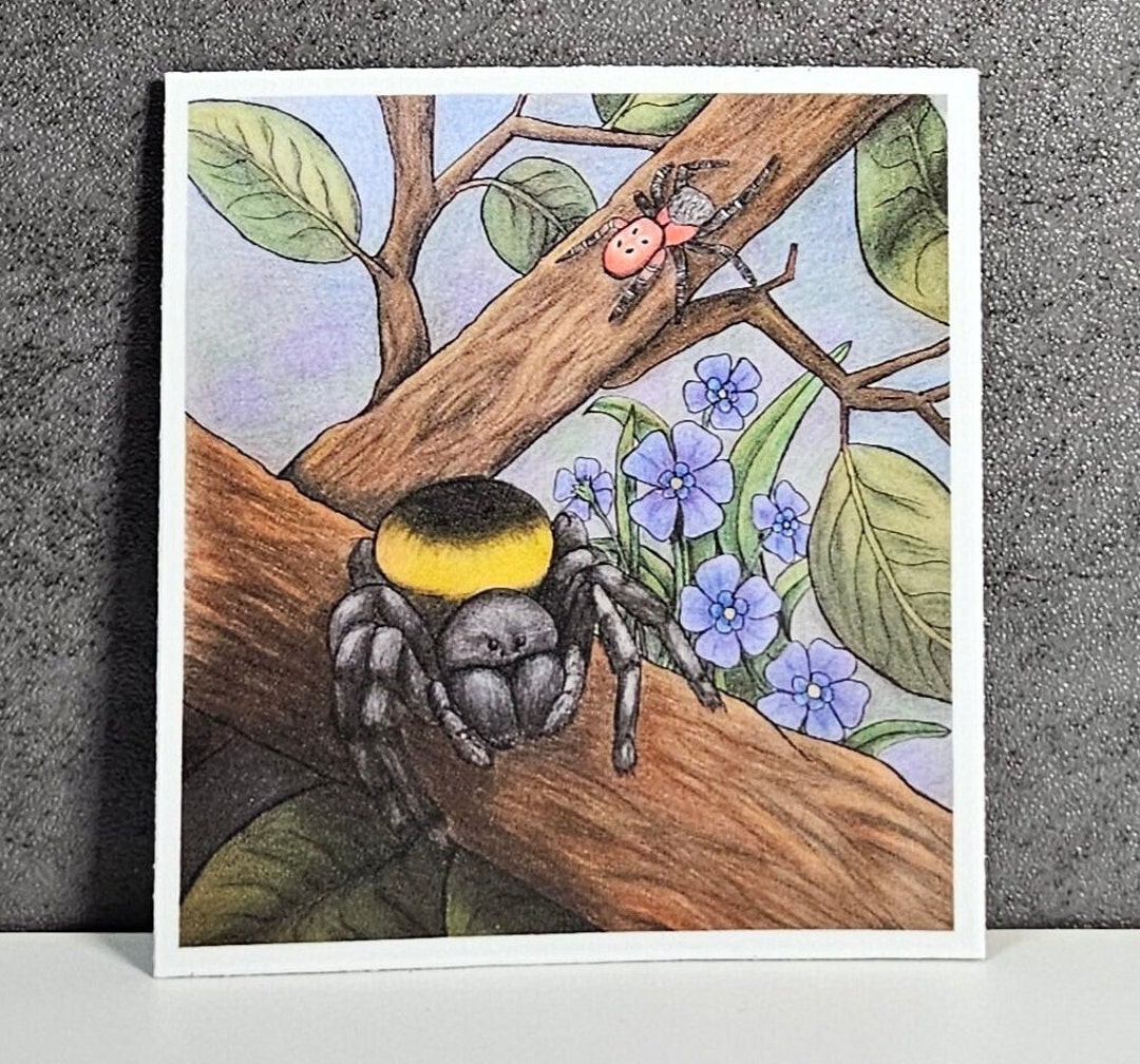 3 Inch Matte Velvet Spider Sticker velvet Spiders in Tree - Etsy