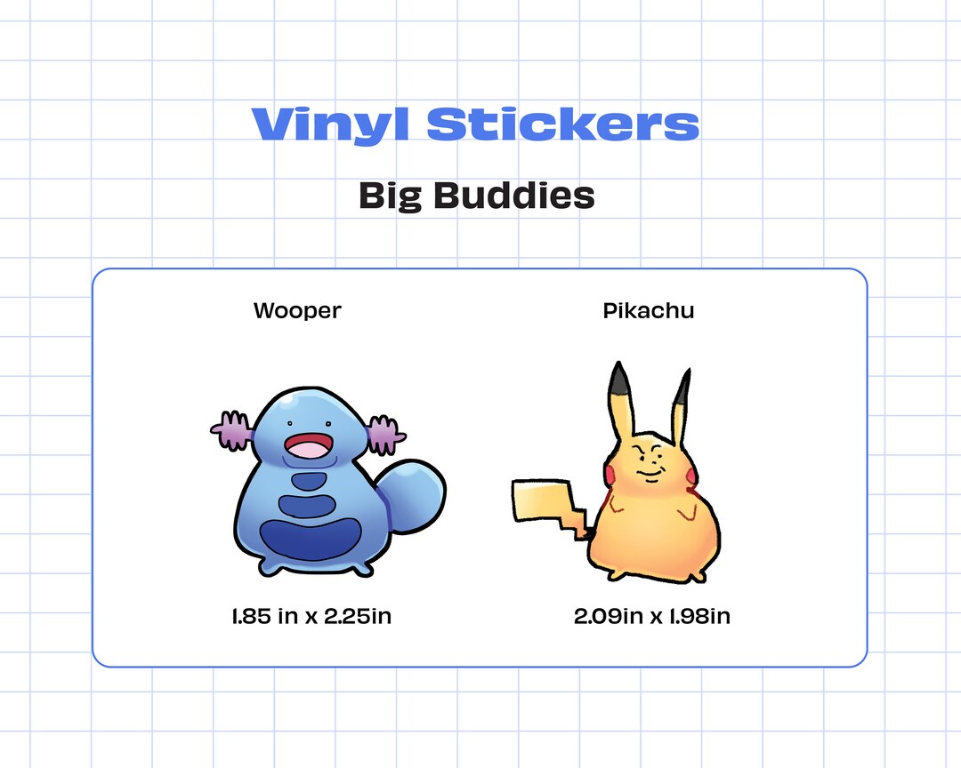 Wooper and Pikachu Sticker Set - Etsy
