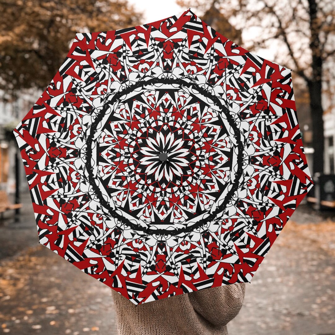 Flower Bloom in Red Automatic Folding Umbrella - Etsy