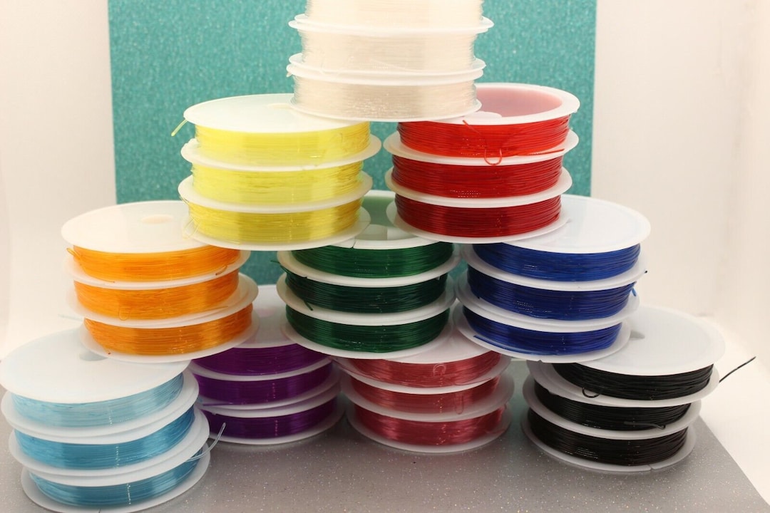 Various Coloured Elastic Crystal Thread, Stretchy String Bead Cord, 0 ...