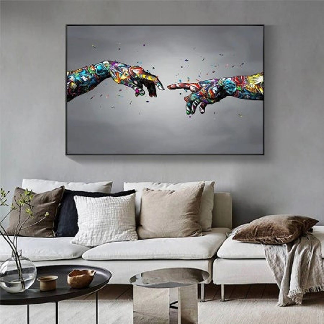Street Art Graffiti Hands to Hands Canvas Painting Cuadros Posters and ...