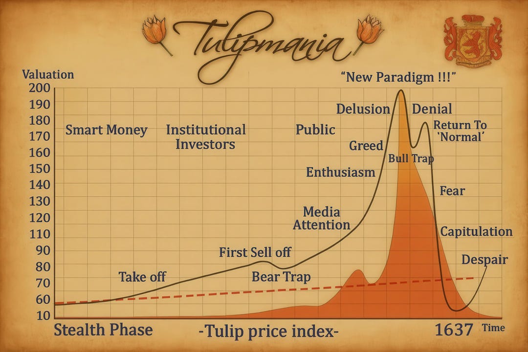 Tulip Mania Stock Market Art Finance Gift Stock Trading Infographic ...