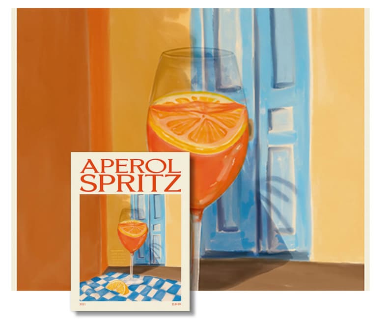 Aperol Spritz Only Cartoon Fruit Juice Aperol Spritz Posters and Print ...