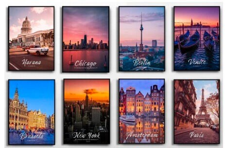 World Famous Cities Posters London Paris New York Amsterdam - Etsy