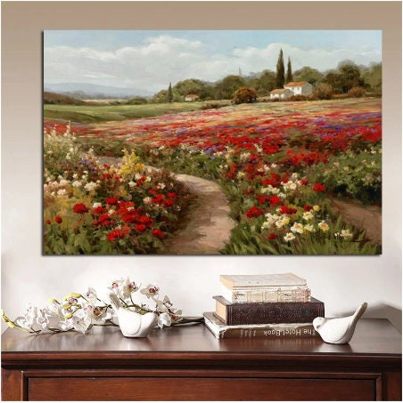 Claude Monet Poplars Poppy Fields Landscape Impressionist Oil Painting ...