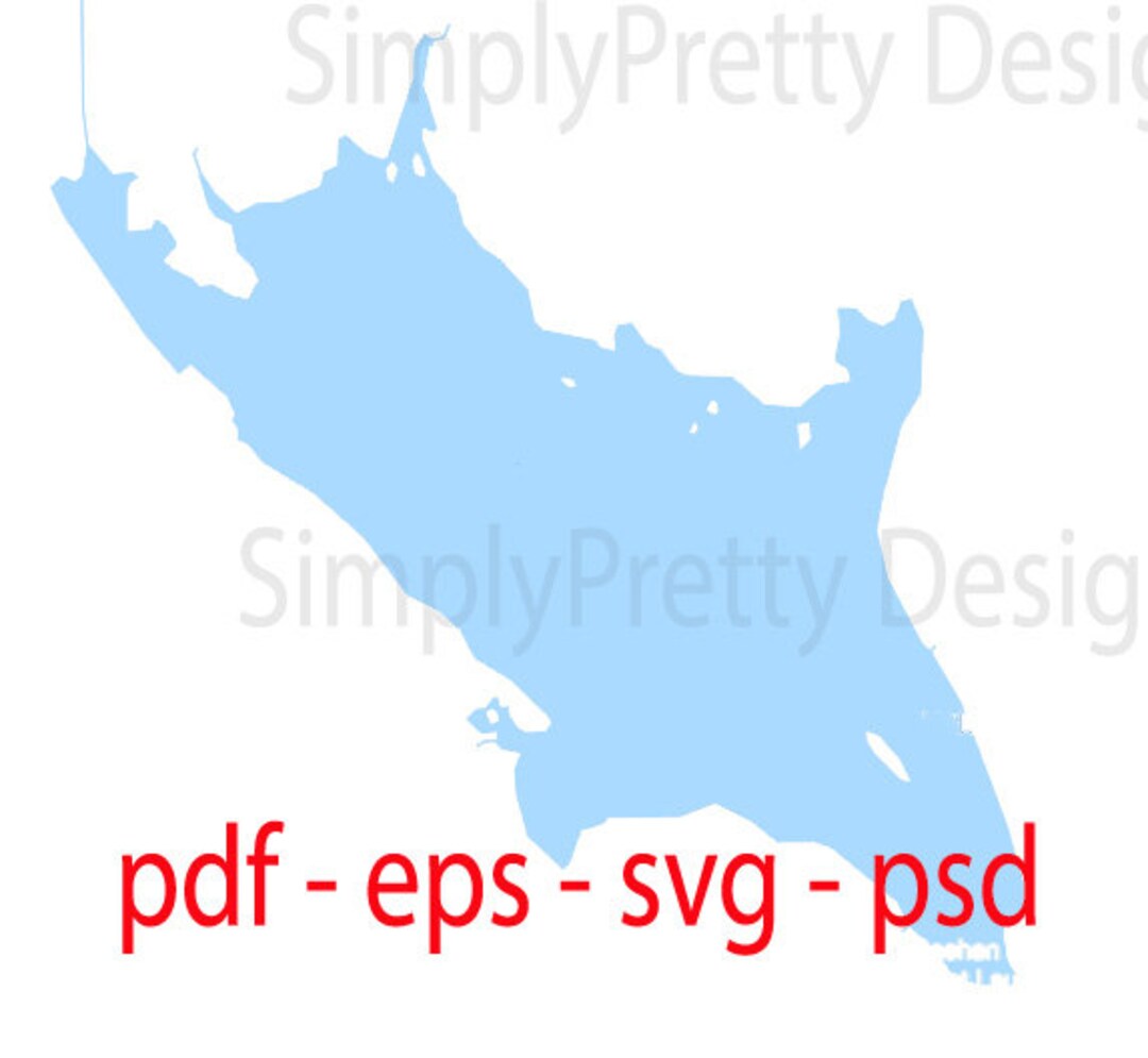 Bashan Lake Vector Graphic Cut File Map Print Ready - Etsy