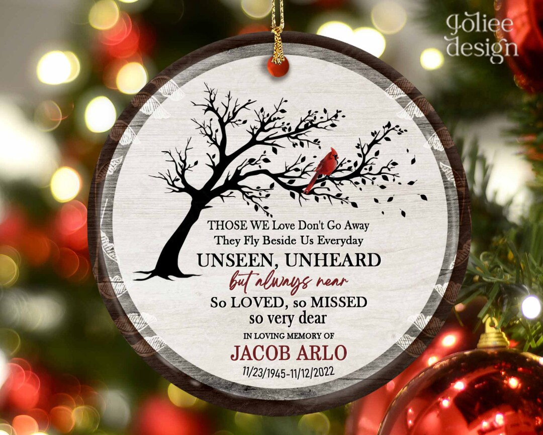 Personalized Dad Memorial Ornament Red Cardinal in Loving - Etsy