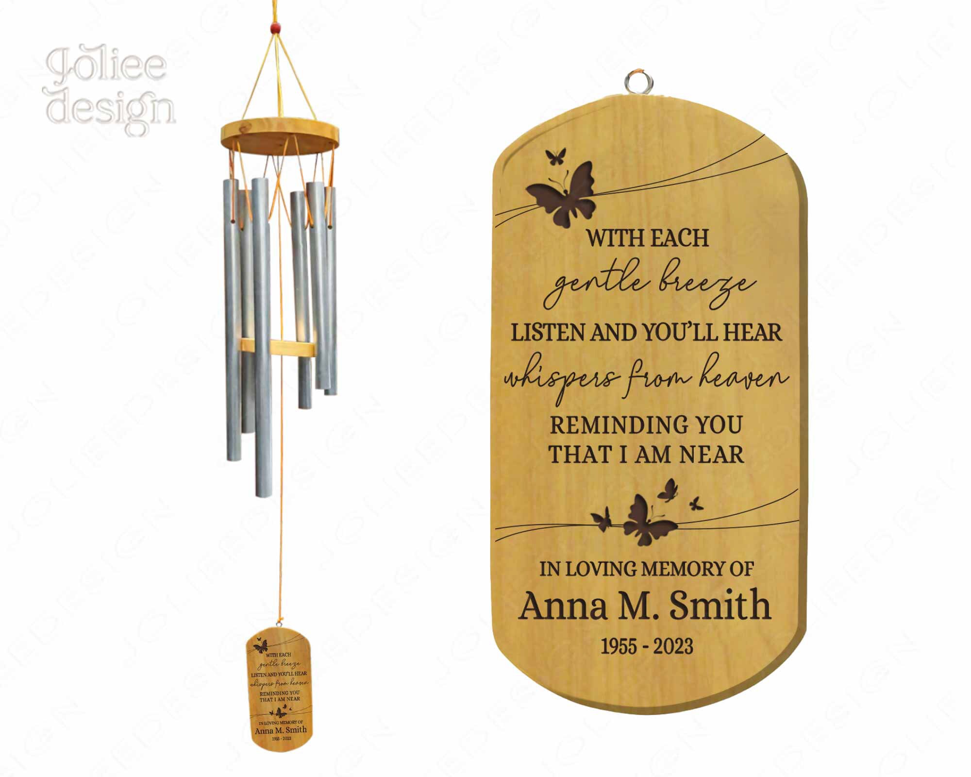 Personalized Memorial Gifts Wind Chime, Whispers From Heaven Wind Chime sold by Departed ...