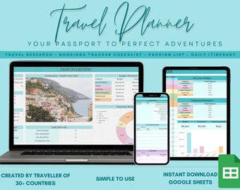 Travel Planner Digital Travel Planner for Travel Itinerary Digital ...