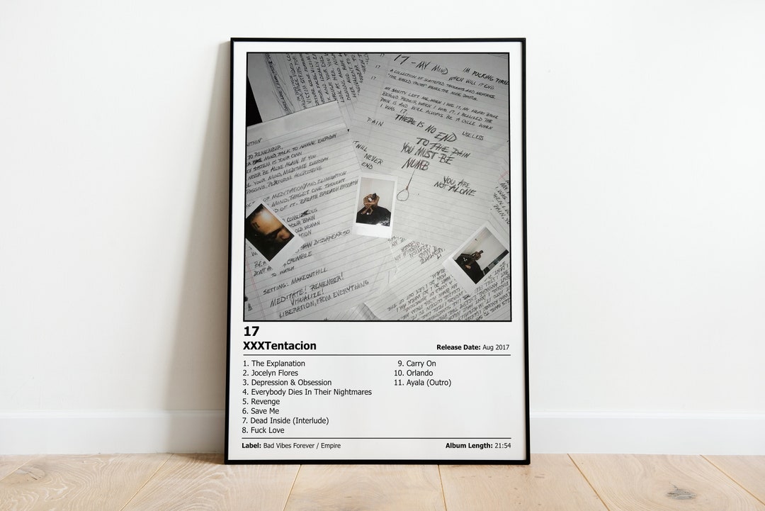 Xxxtentacion 17 Album Cover Print Poster Wall Art Artwork A4, A3, A2 ...