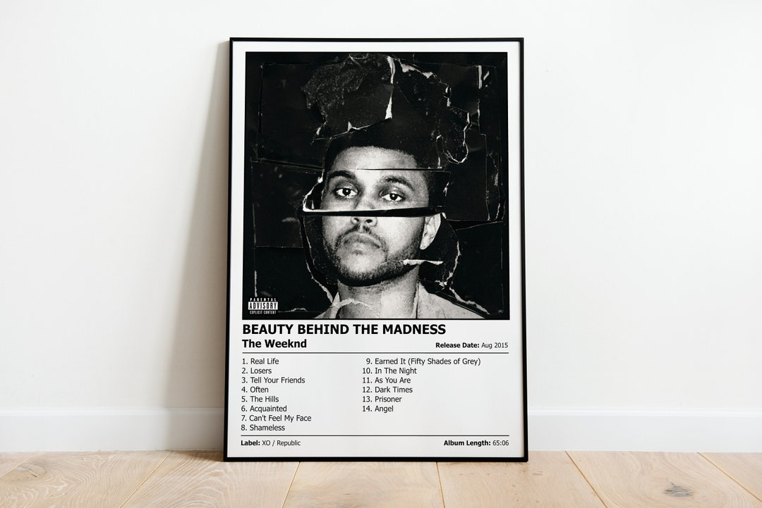 THE WEEKND Beauty Behind the Madness Album Cover Print Poster Wall Art ...