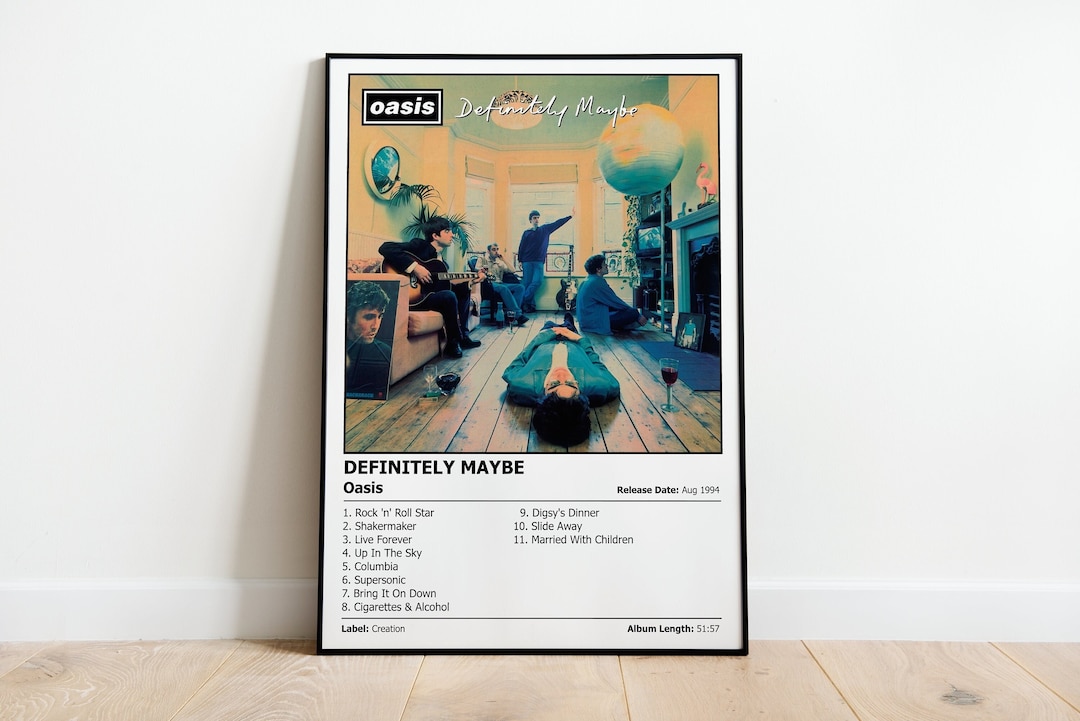 OASIS Definitely Maybe Album Cover Print Poster Wall Art - Etsy