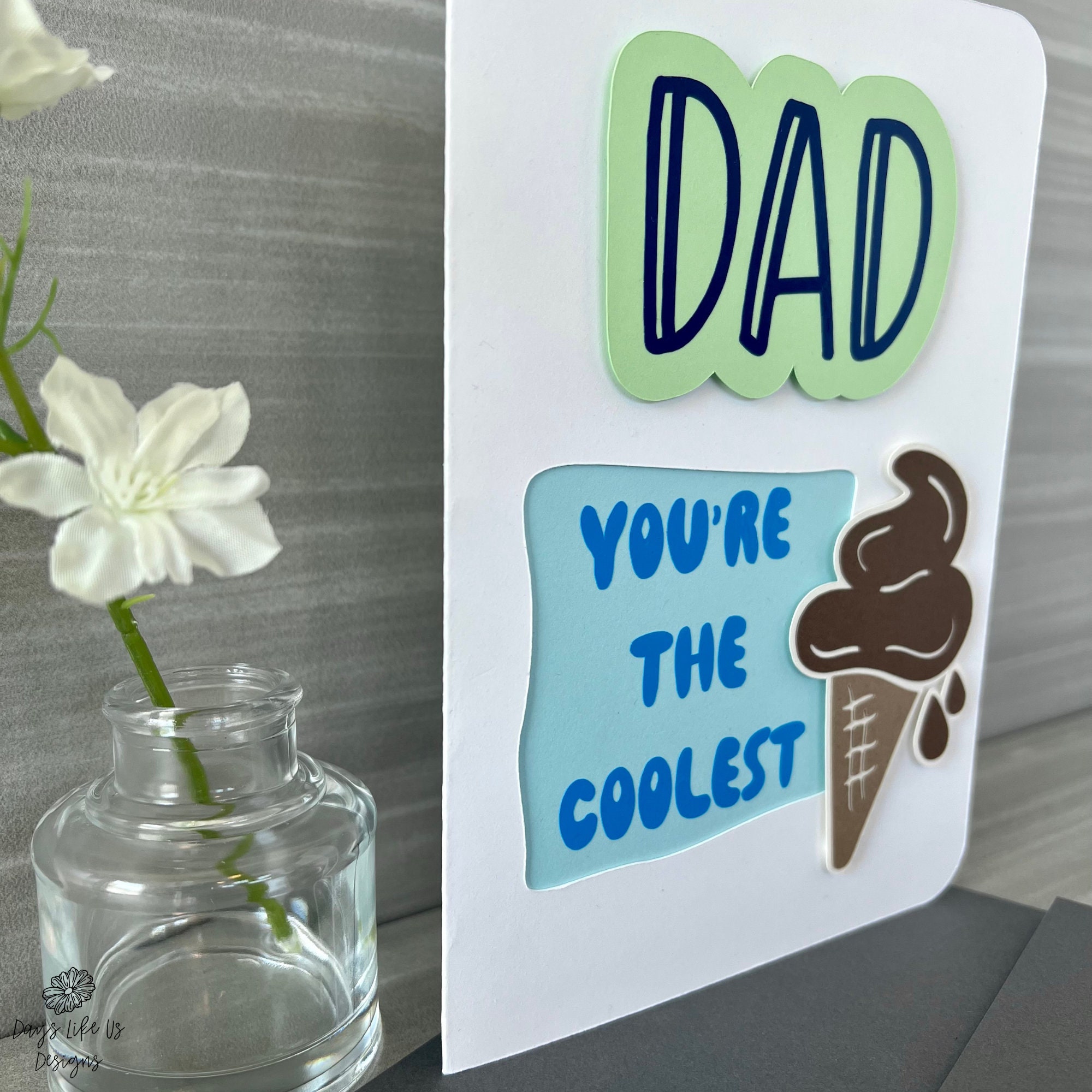 Cool Dad Fathers Day Card, Handmade Layered Greeting Card - Etsy