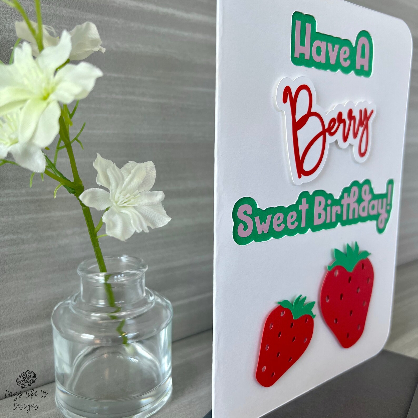 Happy Birthday Berry Card, Handmade Layered Greeting Card - Etsy