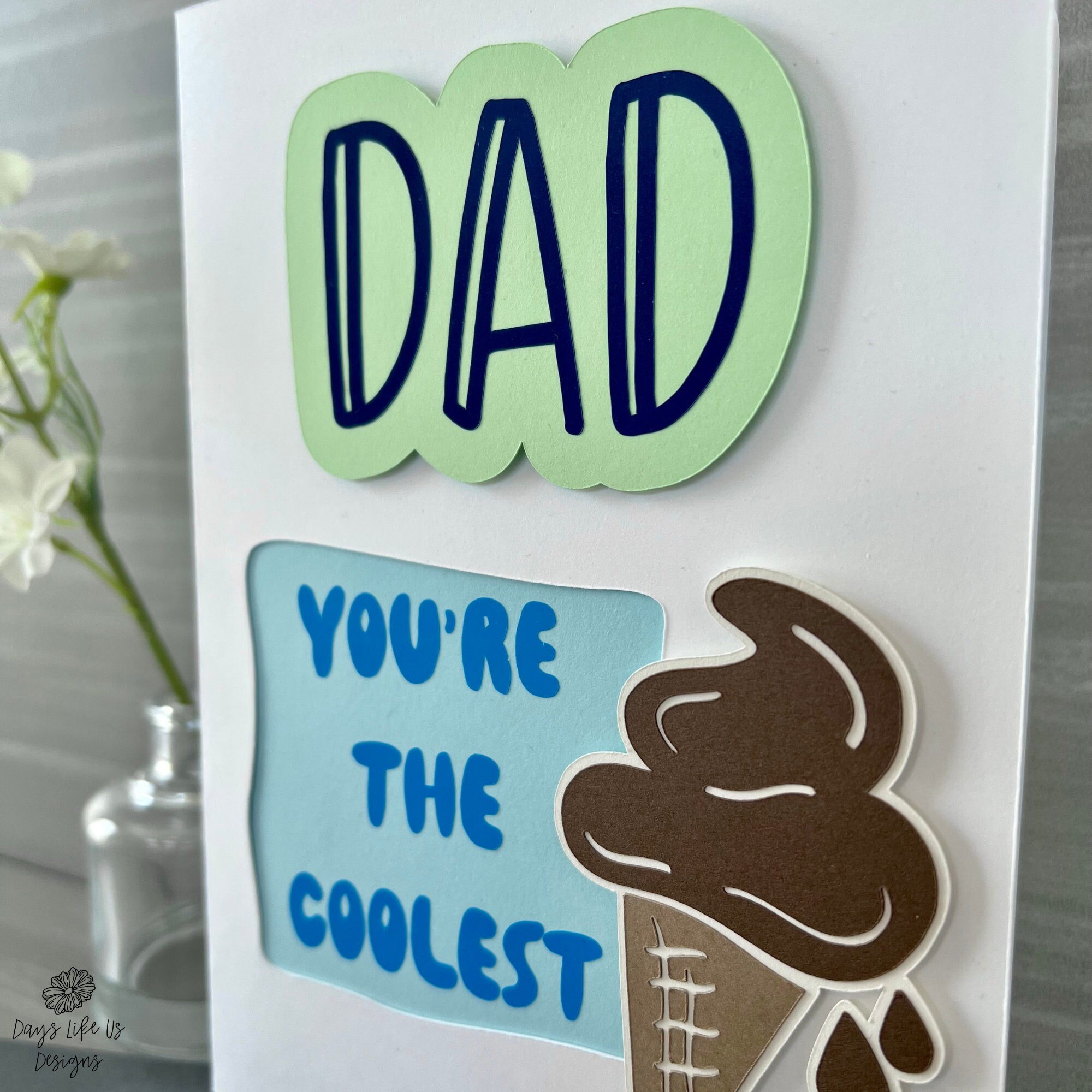 Cool Dad Fathers Day Card, Handmade Layered Greeting Card - Etsy