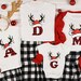 Monogrammed Santa Hat Reindeer Alphabet Family Shirt, Custom Matching ...