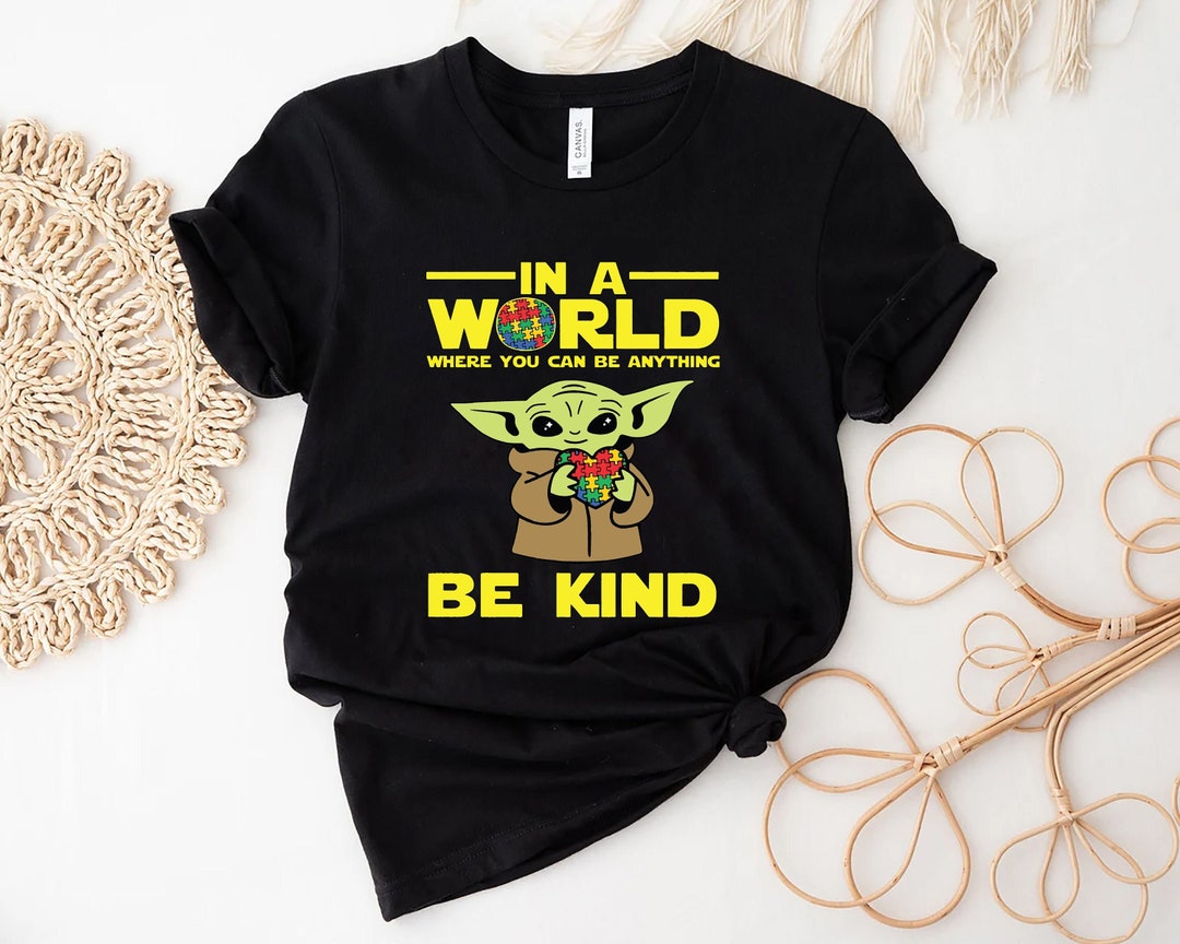 Autism Awareness Baby Yoda Shirt, Women Kid Its Ok to Be Different ...
