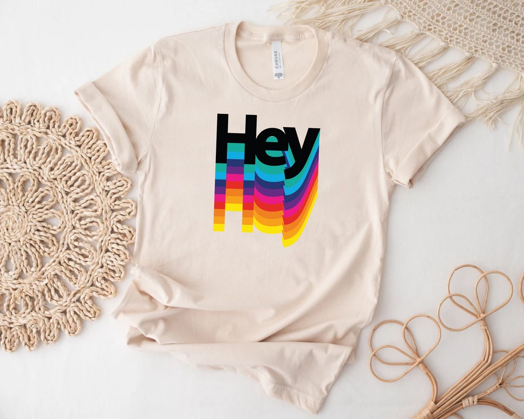 Retro Hey Tshirt, Vintage Colorfull Shirt, Vintage Tshirt, Colored ...