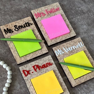 Personalized Teacher Gift, Personalized Teacher Sticky Note Holder ...