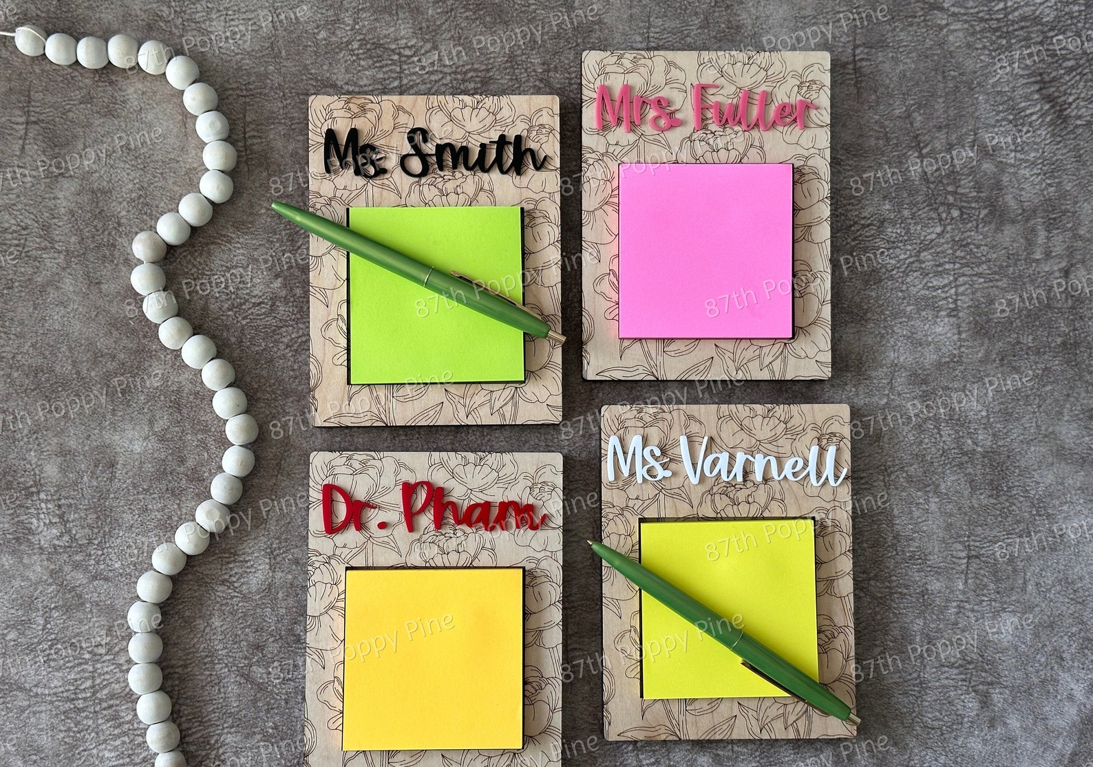 Personalized Teacher Gift, Personalized Teacher Sticky Note Holder ...