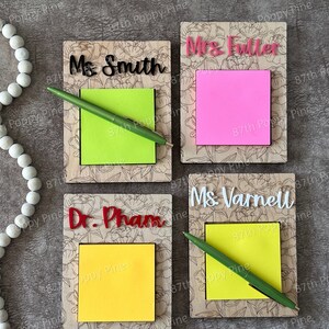 Personalized Teacher Gift, Personalized Teacher Sticky Note Holder ...