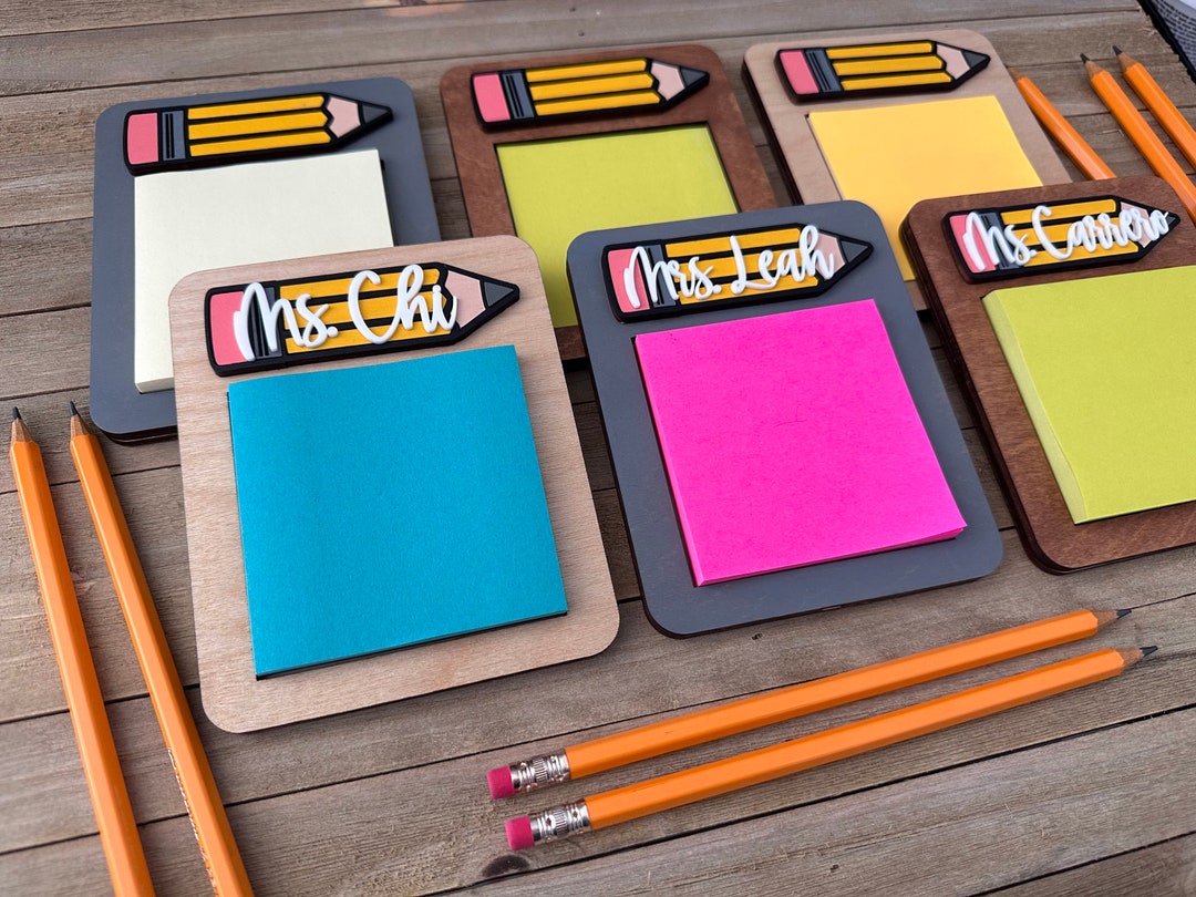 Personalized Teacher Gift, Personalized Teacher Sticky Note Holder ...